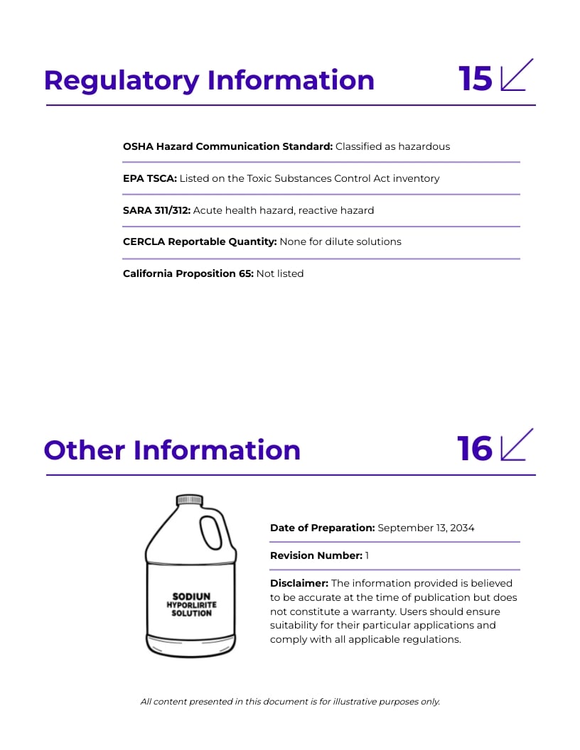 Chemical Safety Data Sheet Template | Visme