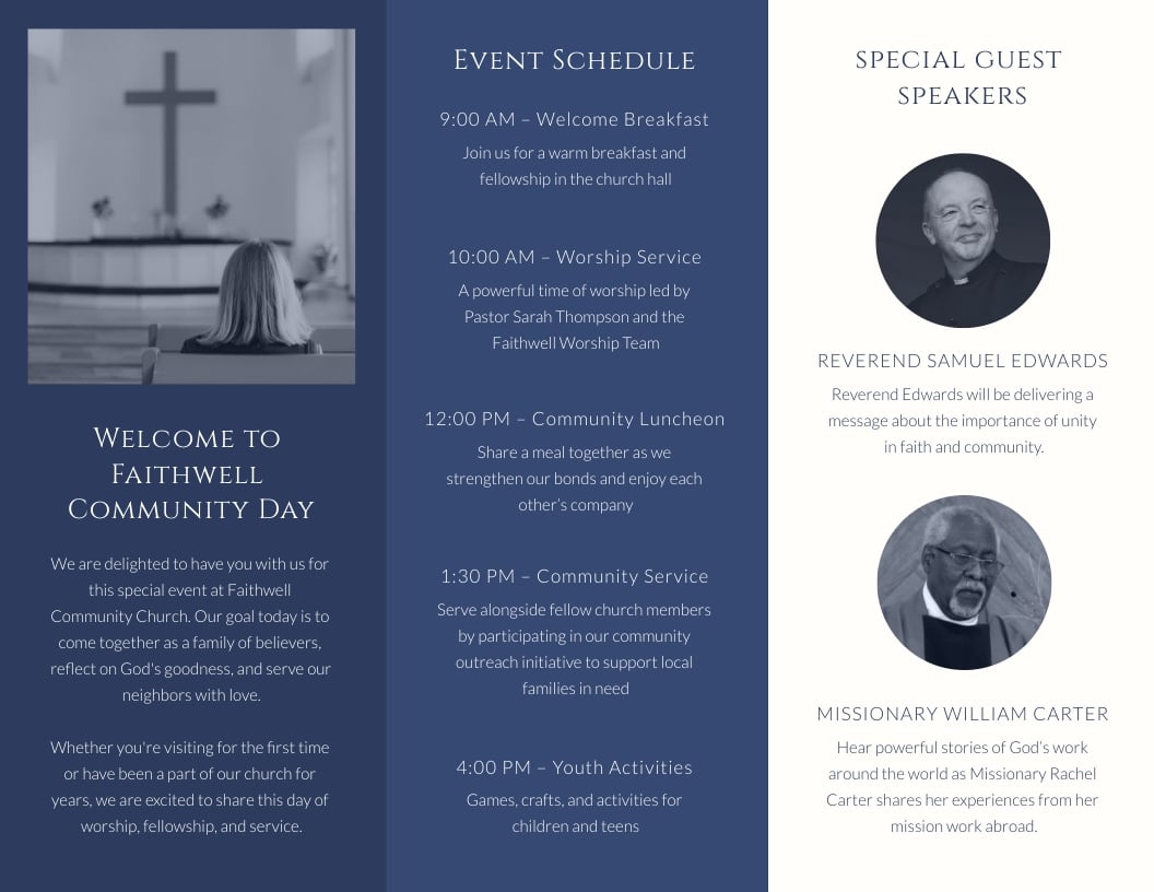 Church Event Brochure Template | Visme
