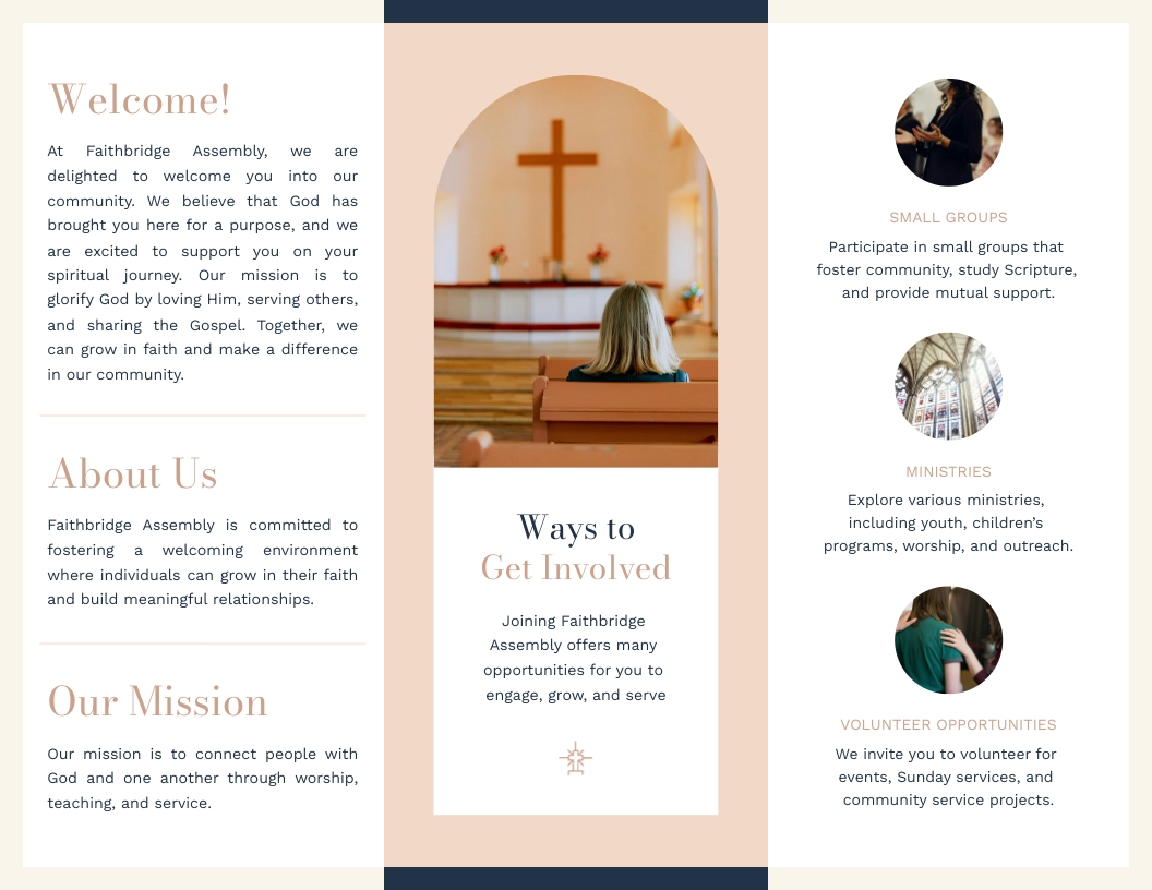 Church Informational Brochure Template | Visme