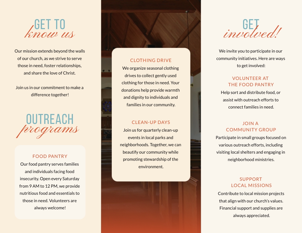 Church Invitation Brochure Template | Visme