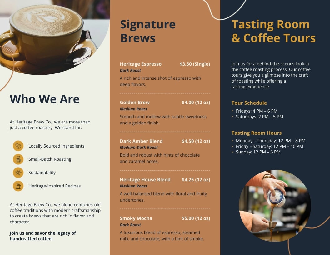 Coffee Brochure Design Template | Visme