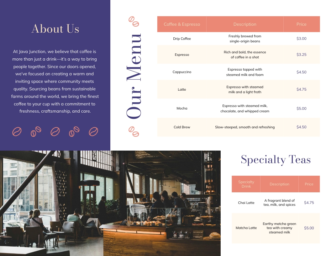 Coffee Shop Brochure Template | Visme