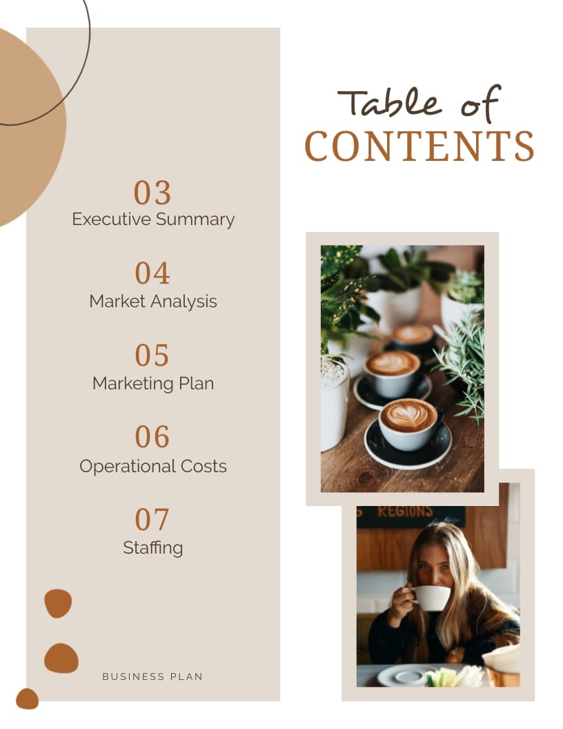 Coffee Shop - Business Plan Template | Visme
