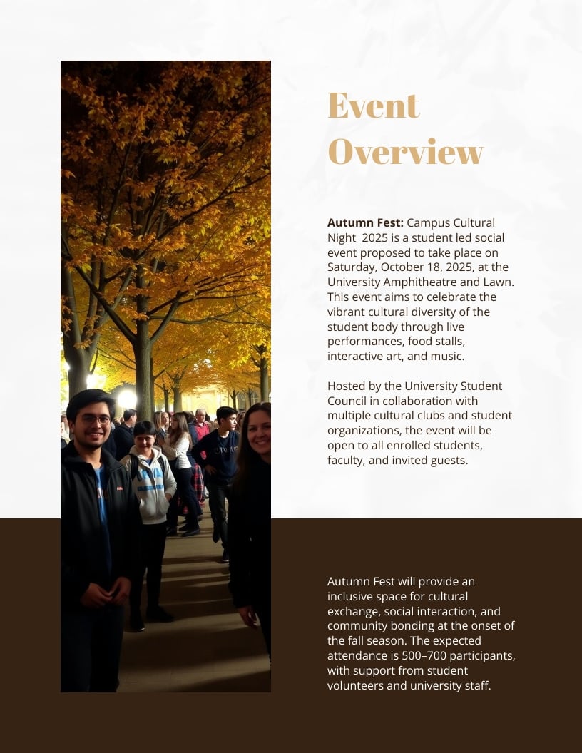 College Event Proposal Template | Visme