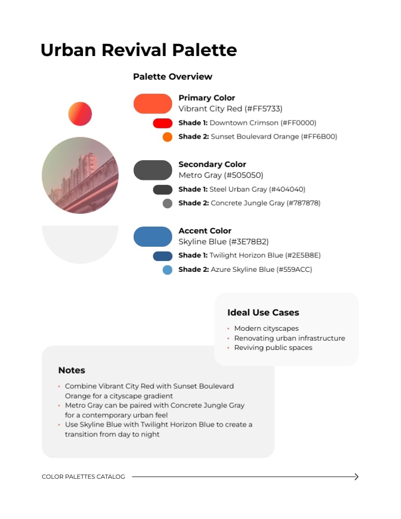 Color Palettes Catalog Template | Visme
