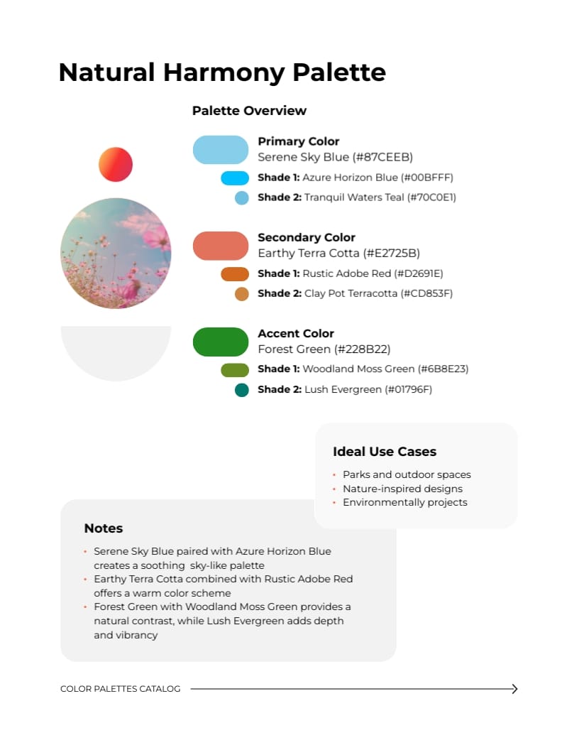 Color Palettes Catalog Template | Visme