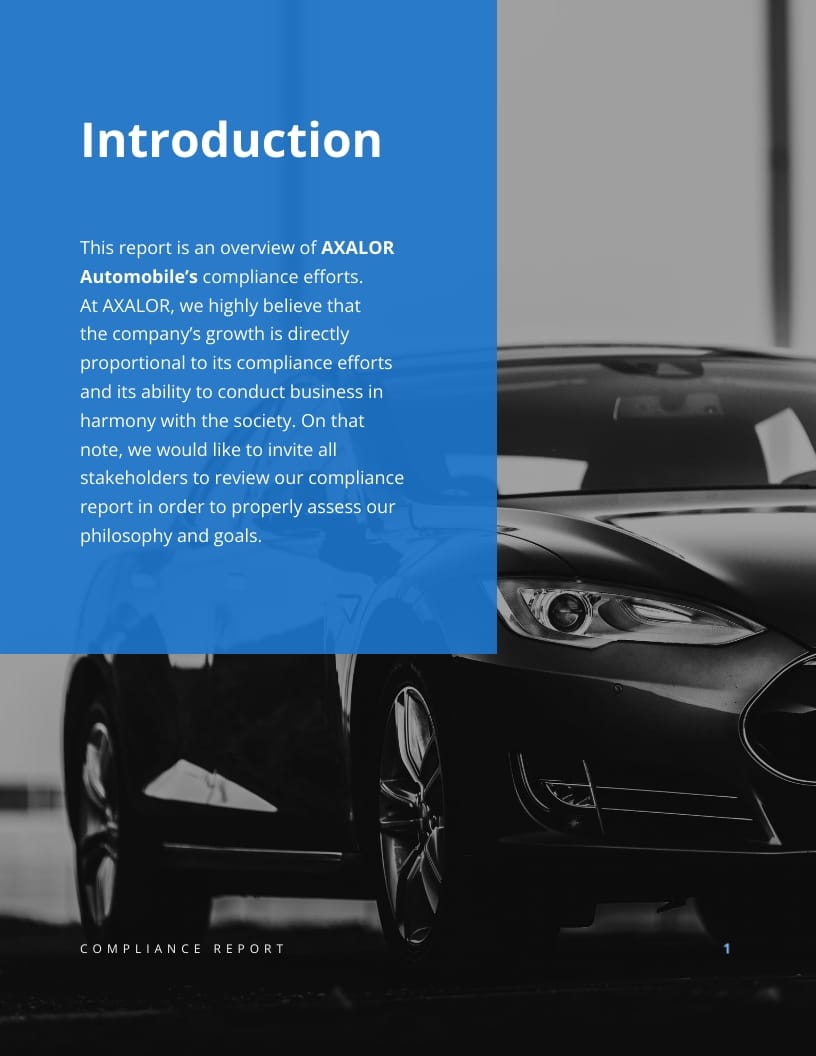 Company Compliance Report Template | Visme