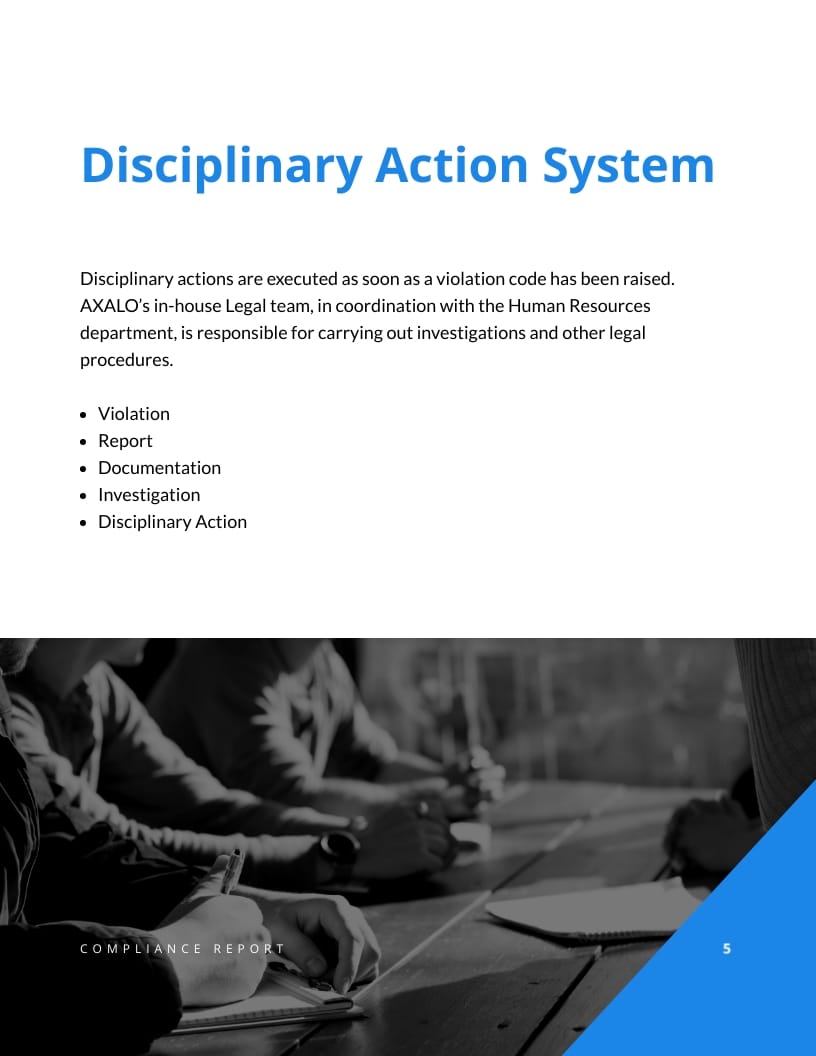 Company Compliance Report Template | Visme