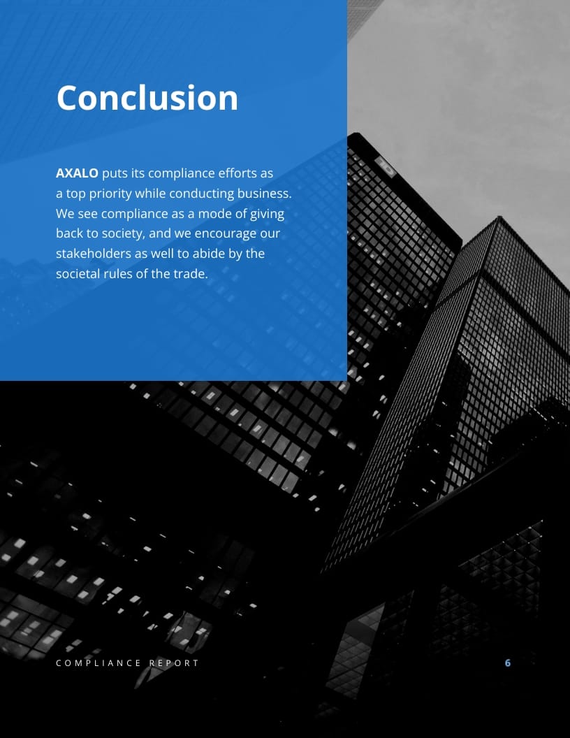 Company Compliance Report Template | Visme