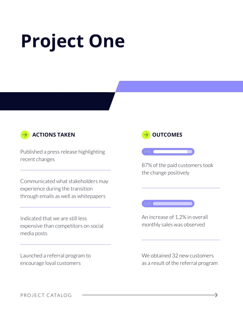 Company Project Catalog Template | Visme