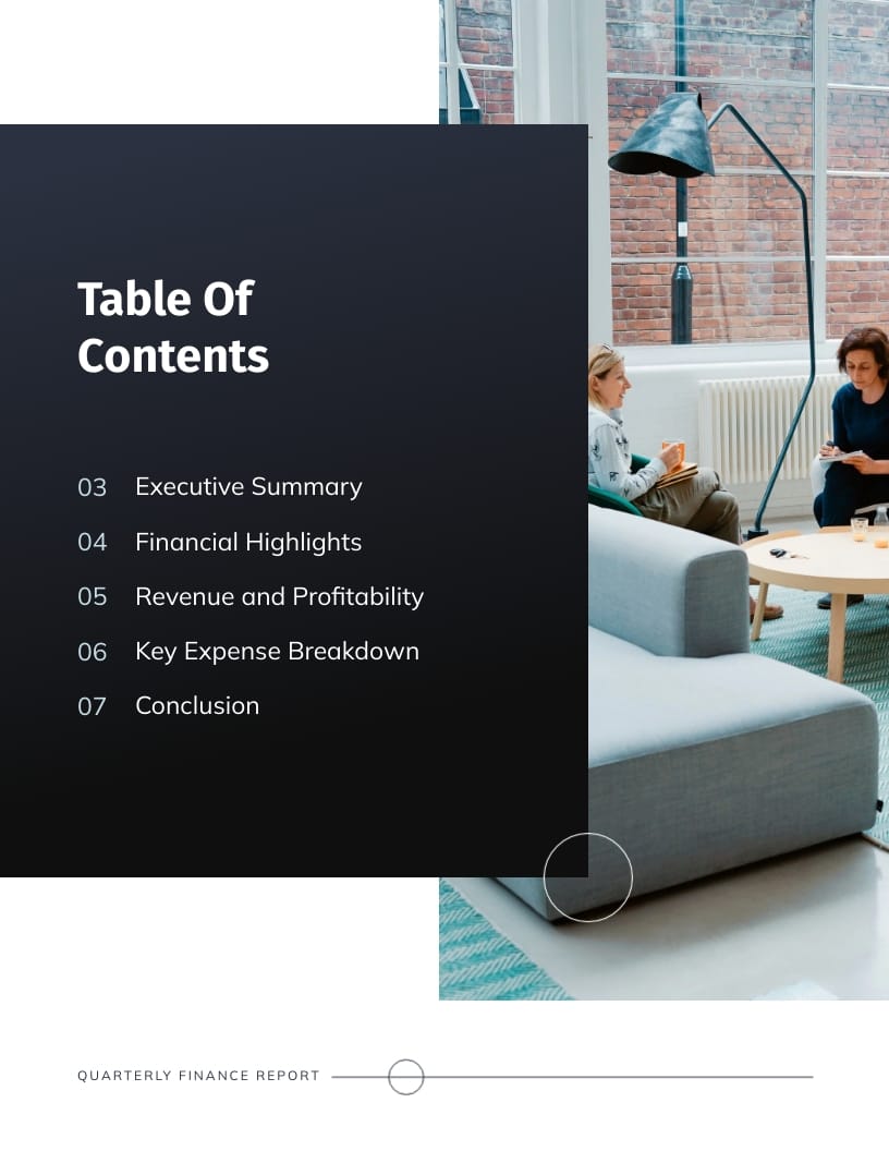 Company Quarterly Finance Report Template | Visme