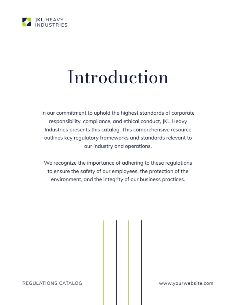 Company Regulations Catalog Template | Visme