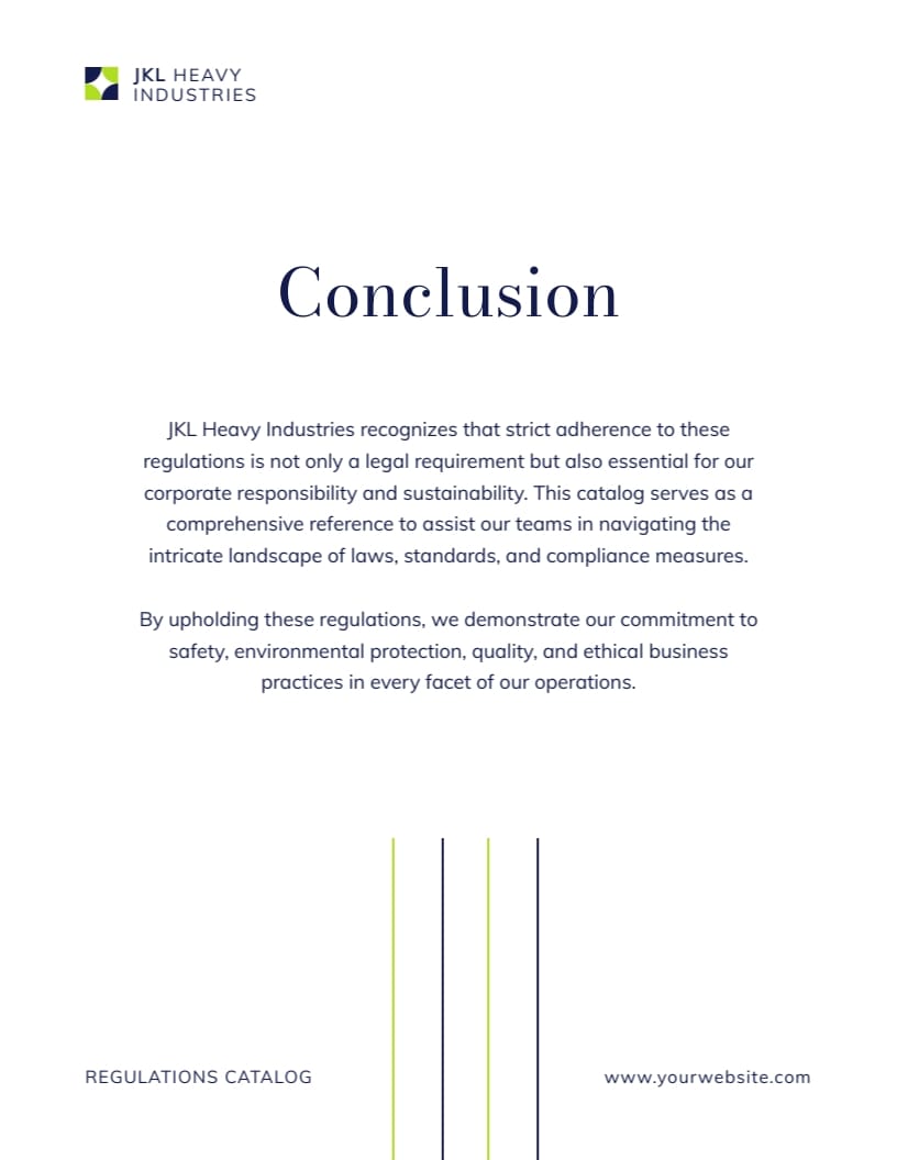 Company Regulations Catalog Template | Visme