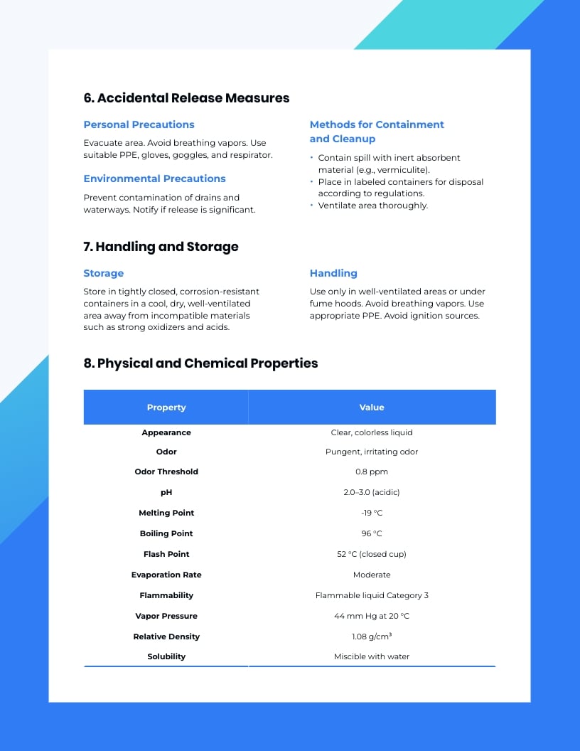 Compliance Tool Safety Data Sheet Template | Visme
