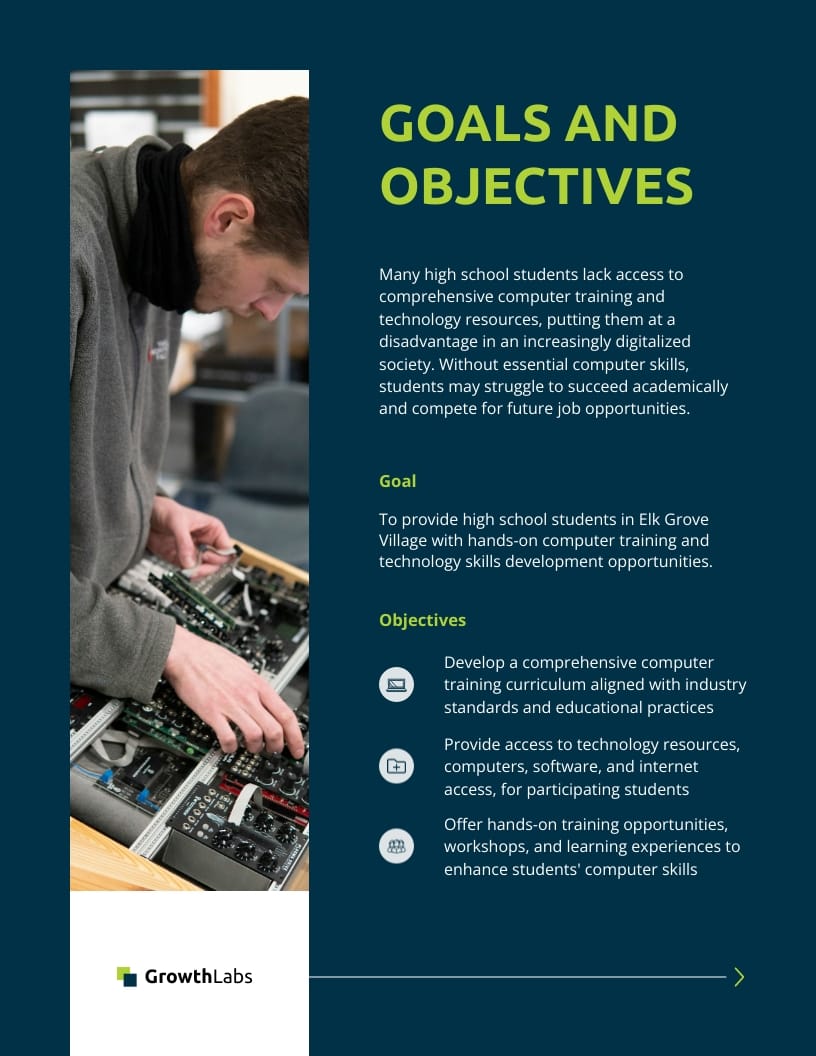 Computer Training Bootcamp Grant Proposal Template | Visme