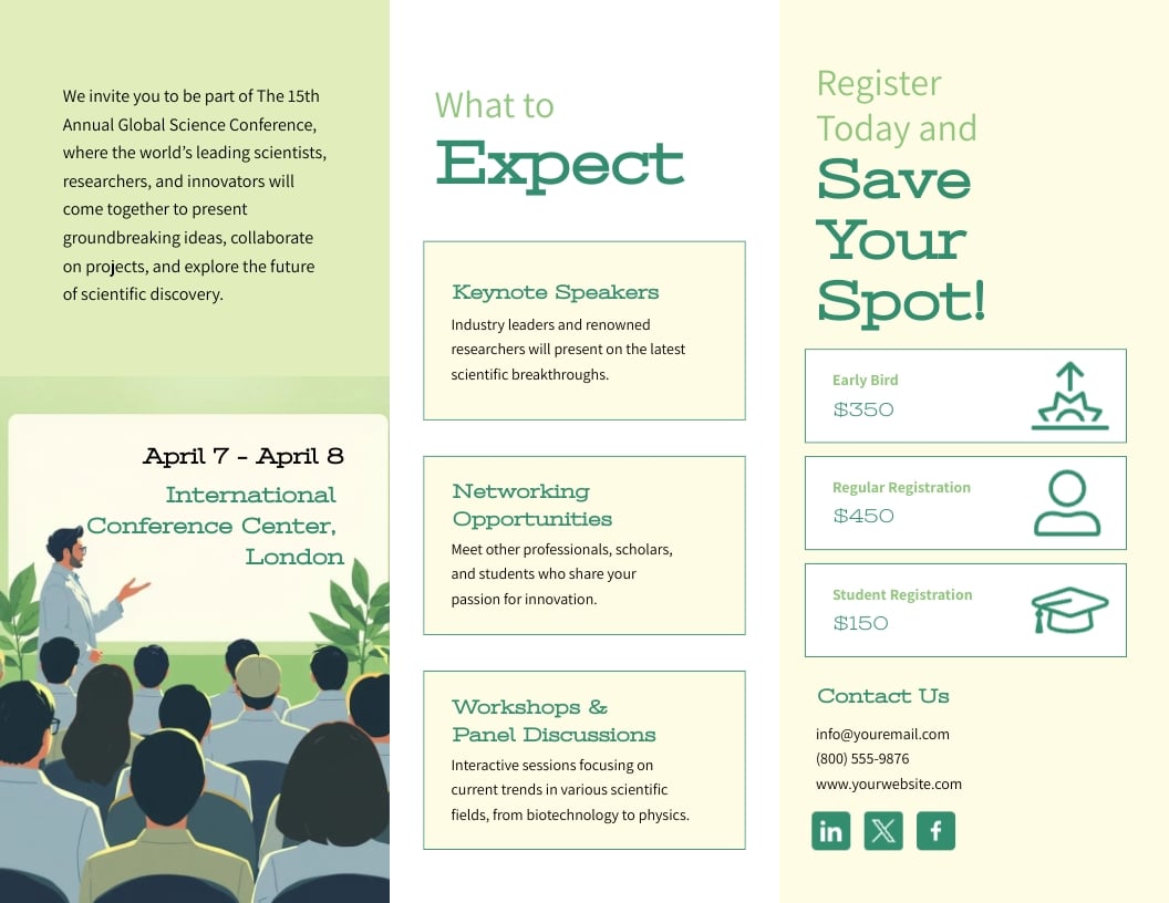 Conference Z-Fold Brochure Template | Visme