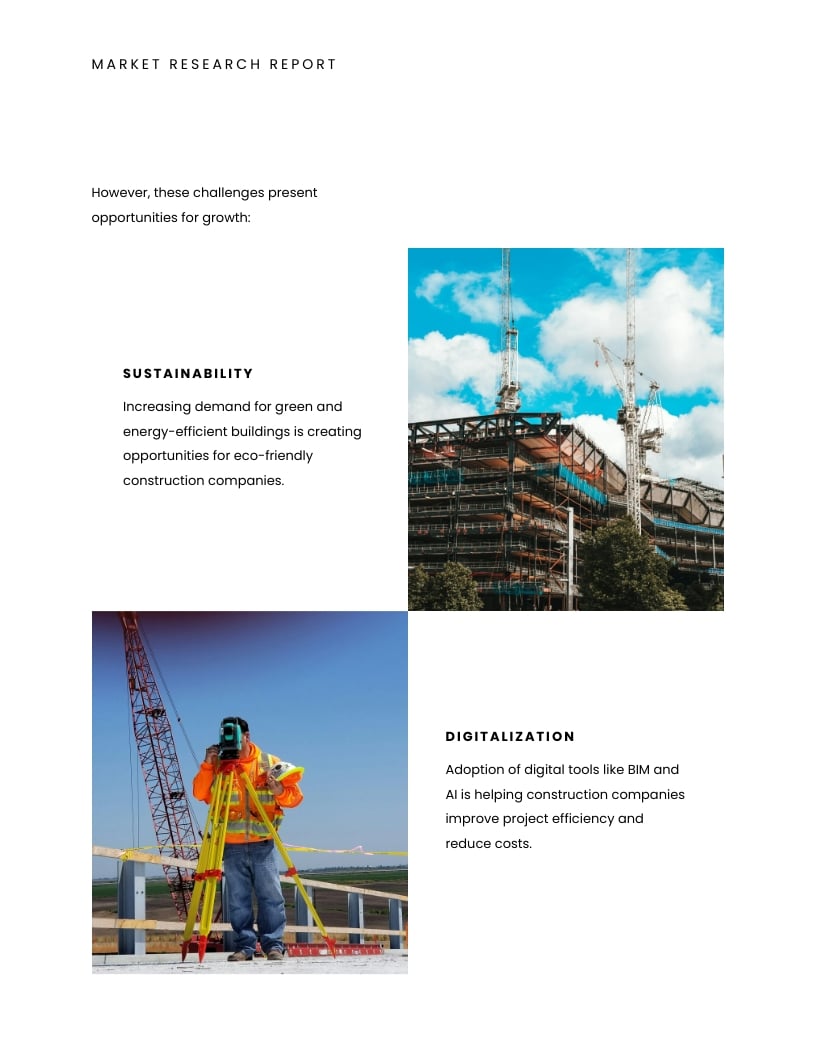 Construction Market Research Report Template | Visme