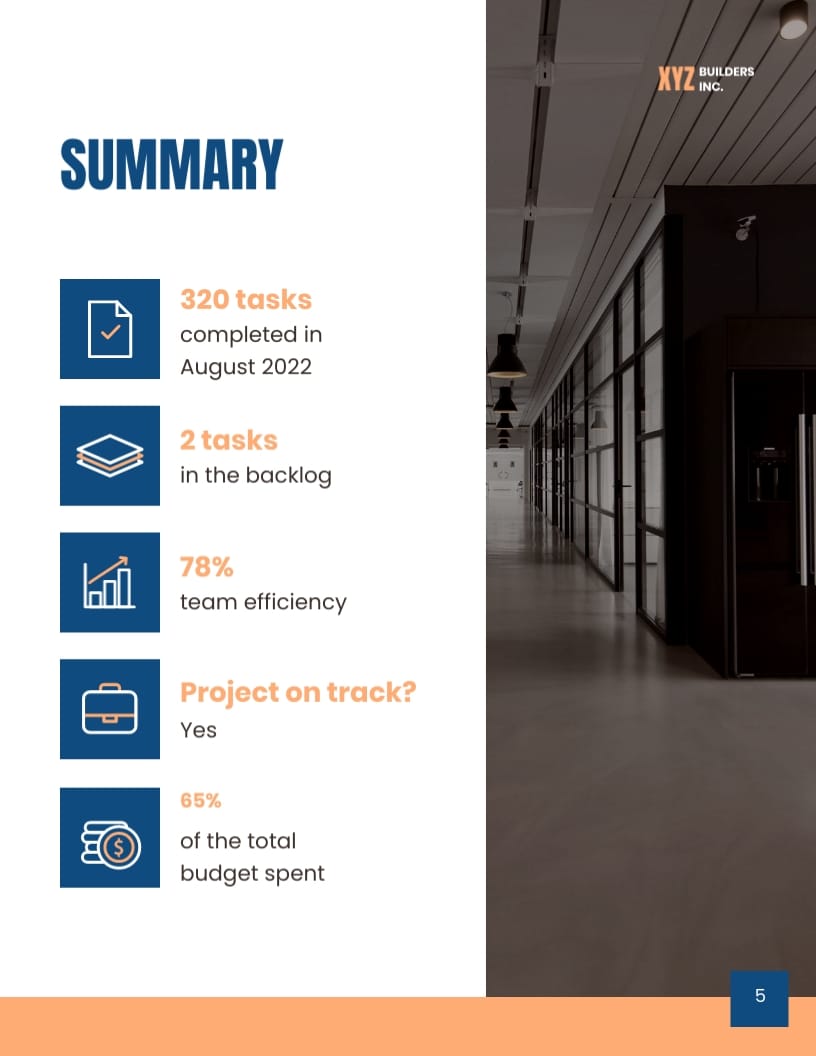 Construction Progress Report Template | Visme