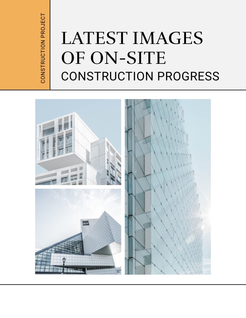 Construction Project Management Status Report Template | Visme