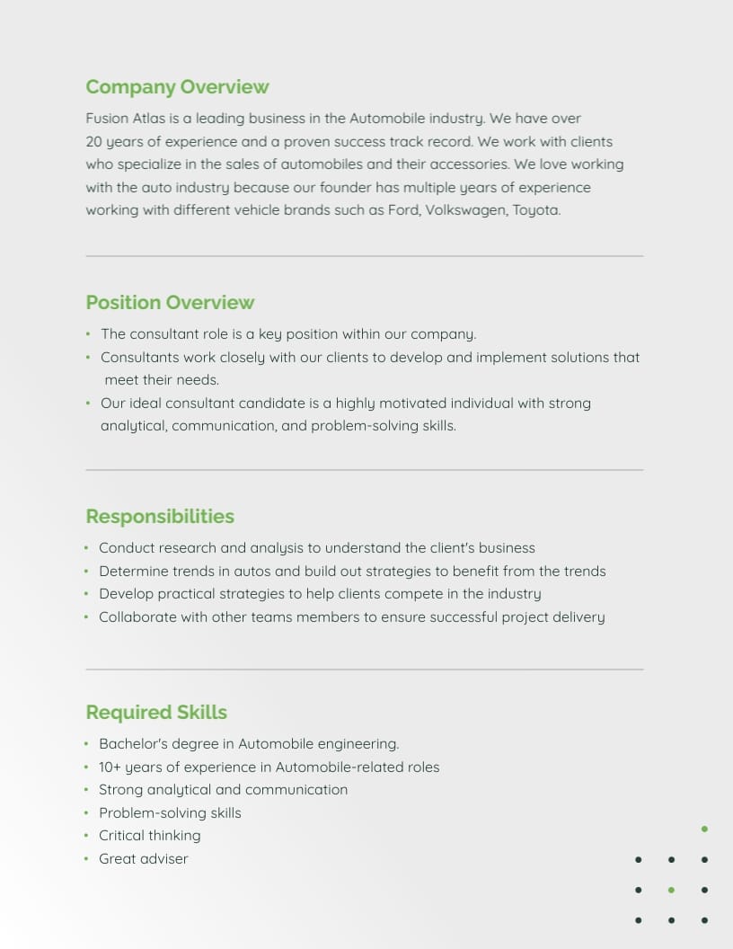 Consultant Job Proposal Template | Visme