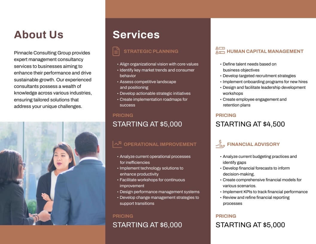 Consulting Brochure Template | Visme