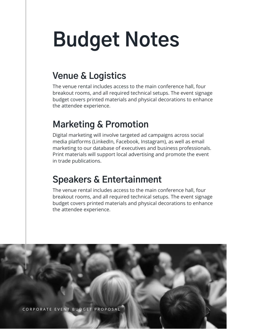 Corporate Event Budget Proposal Template | Visme