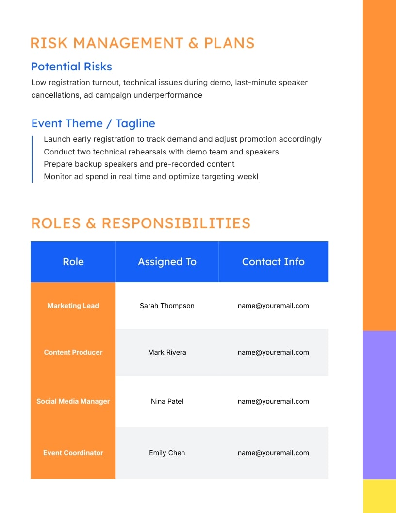 Corporate Event Marketing Plan Template | Visme