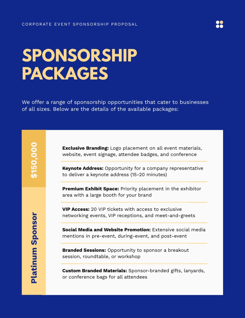 Corporate Event Sponsorship Proposal Template | Visme