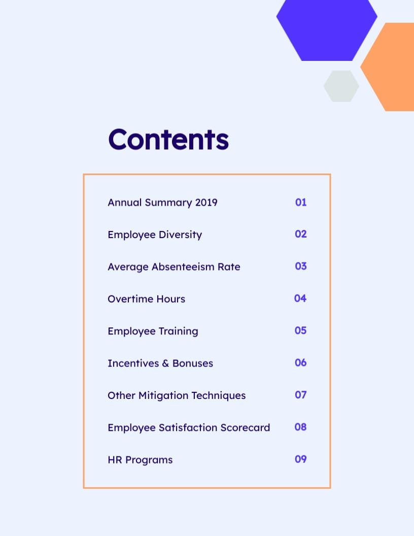 Corporate HR Report Template | Visme
