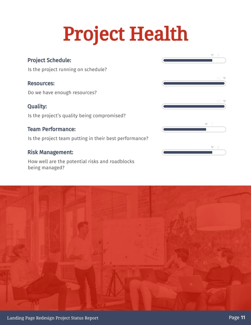 Corporate Project Status Report Template | Visme