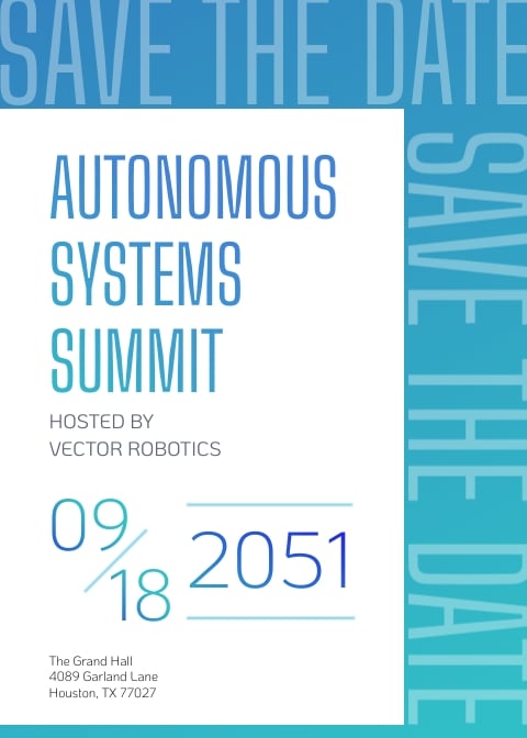 Corporate Save The Date Invitation Template | Visme