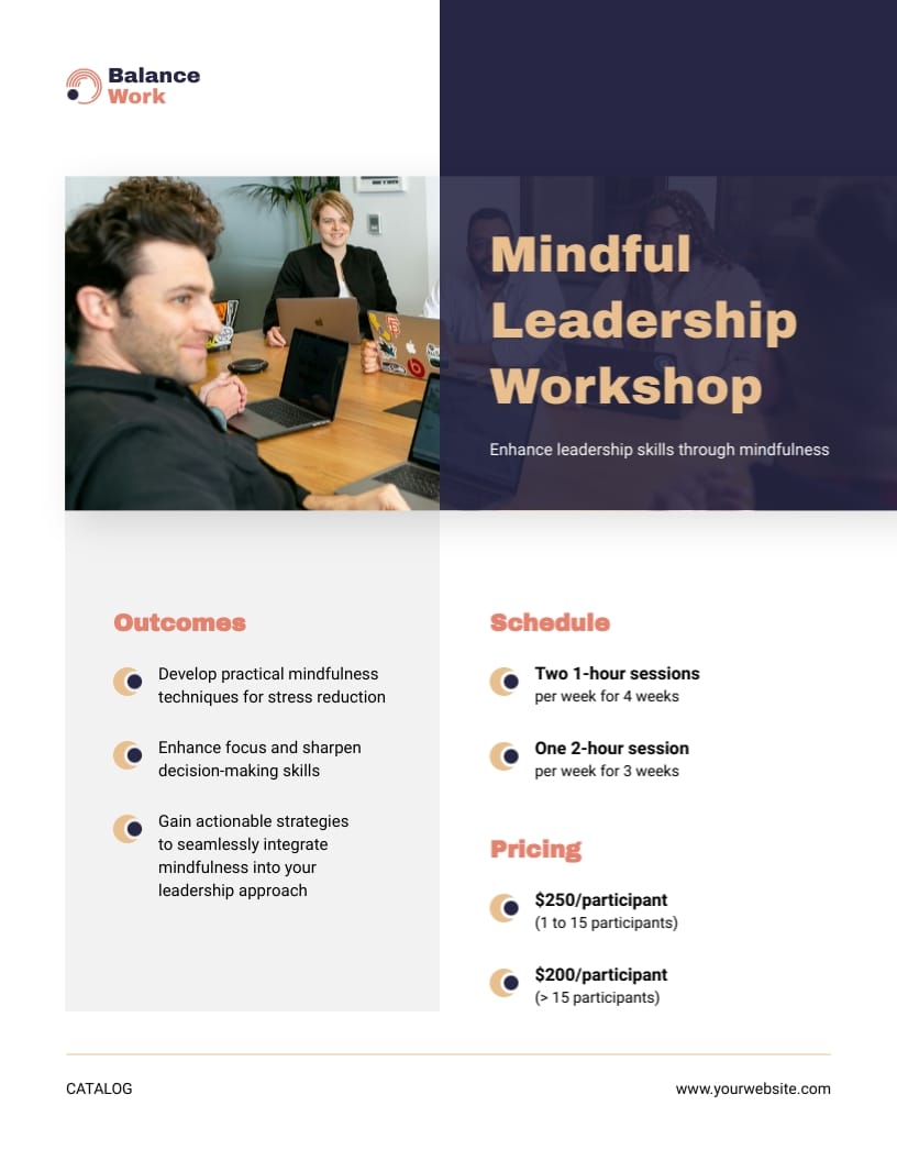 Corporate Wellness Program Catalog Template | Visme