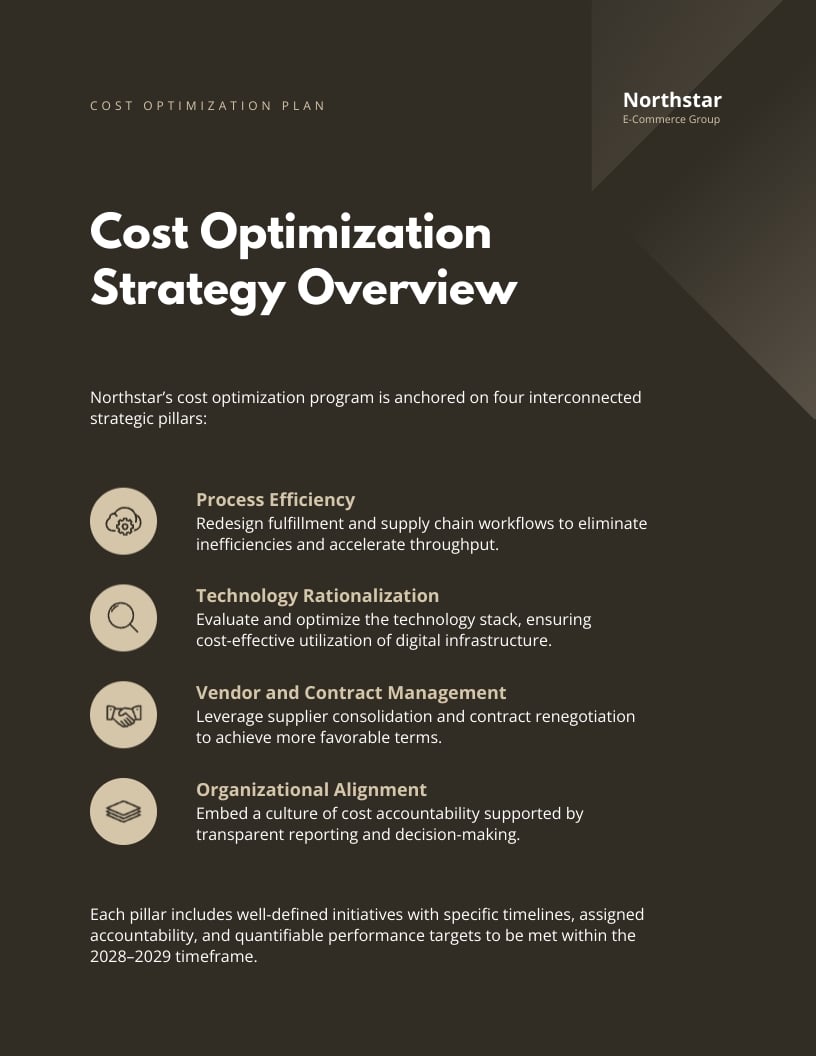 Cost Optimization Plan Template | Visme
