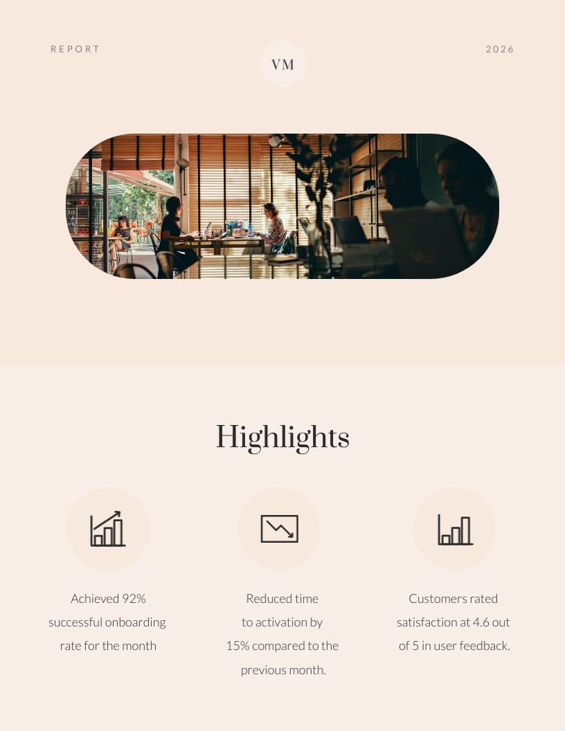 Customer Onboarding Report Template | Visme
