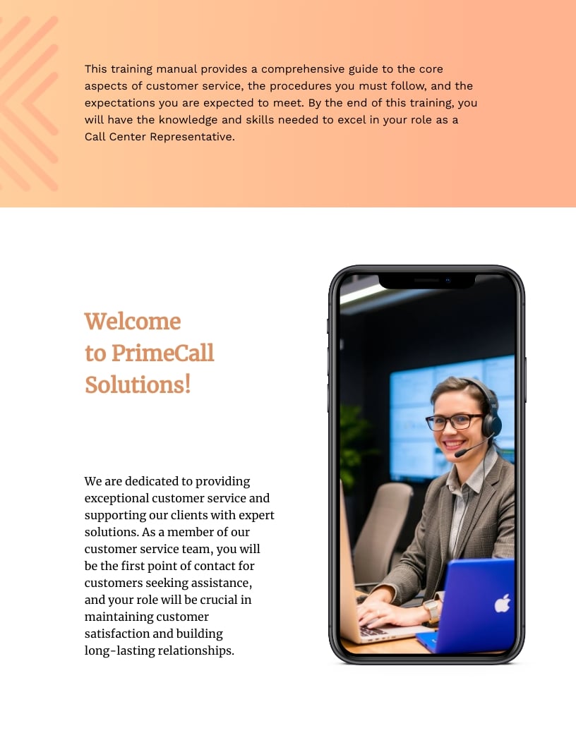 Customer Service Call Center Training Manual Template | Visme