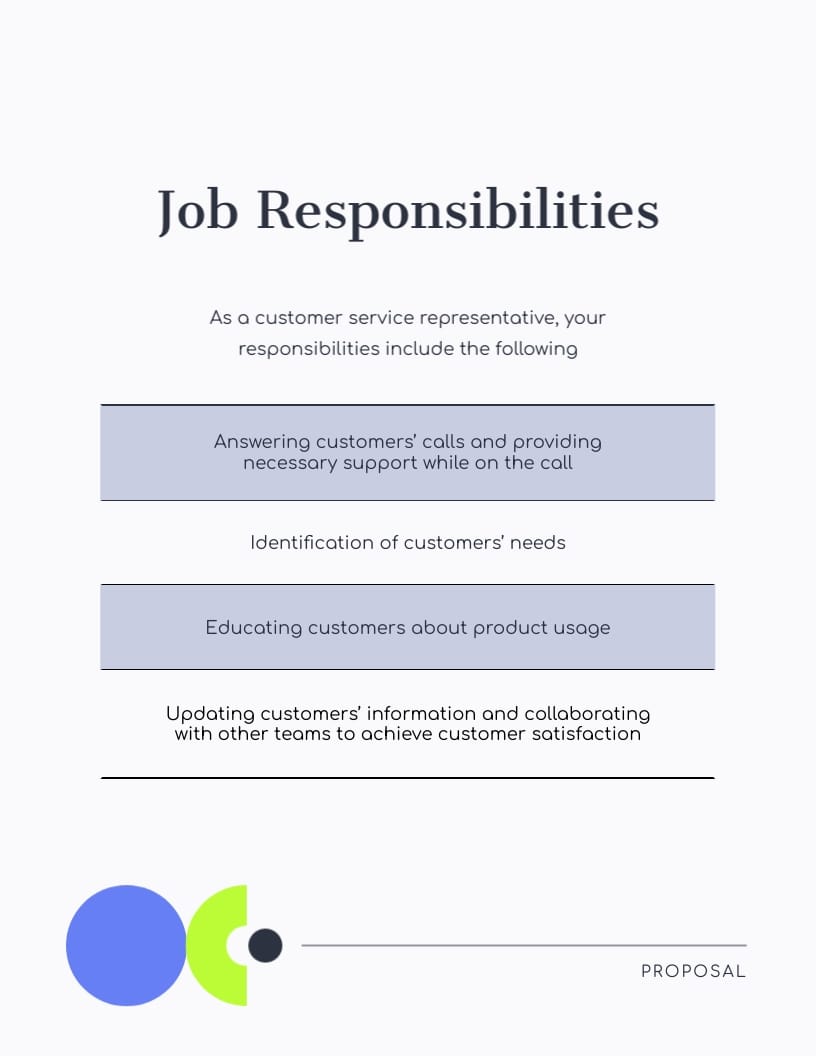 Customer Service Job Proposal Template | Visme