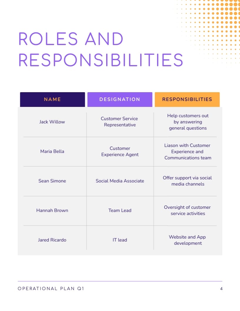 Customer Service Operation Plans Template | Visme