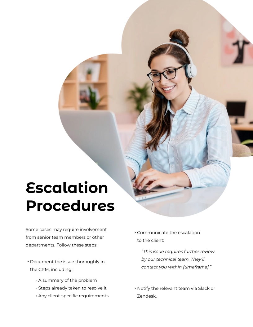 Customer Service Representative Training Manual Template | Visme