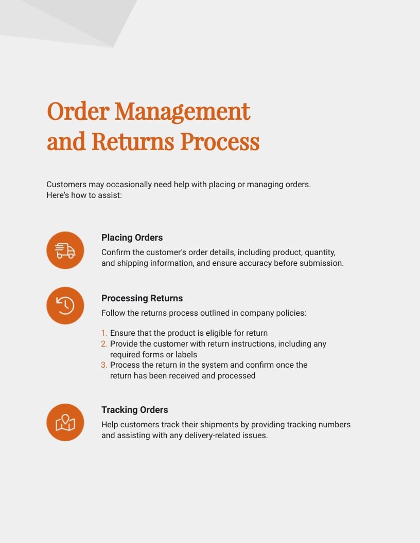 Customer Service Training Manual Example Template | Visme