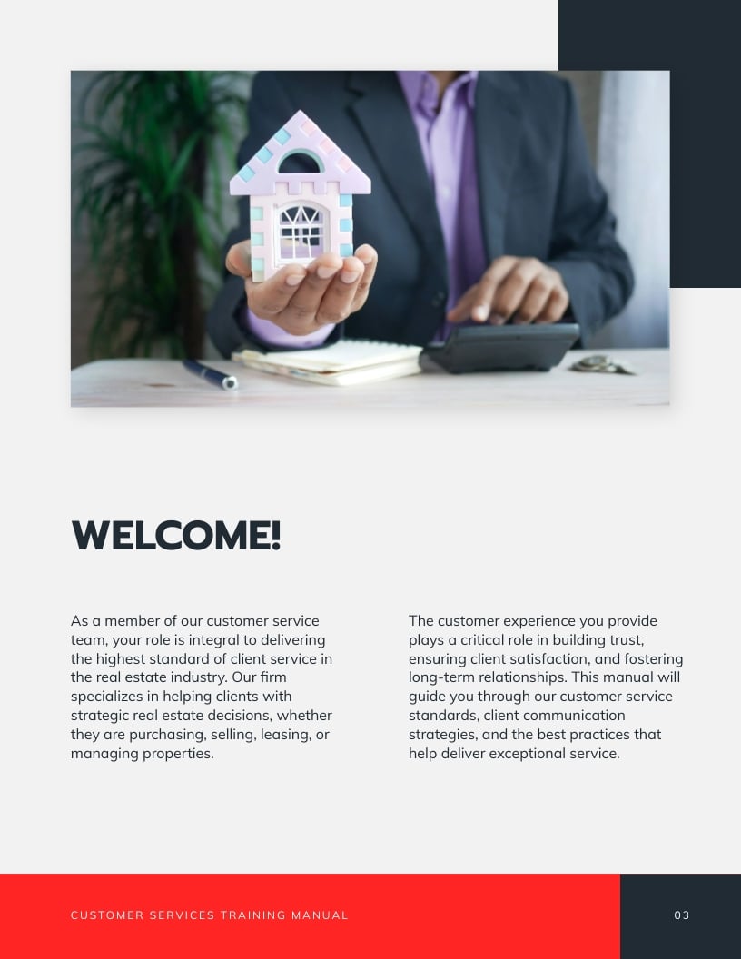 Customer Services Training Manual Template | Visme