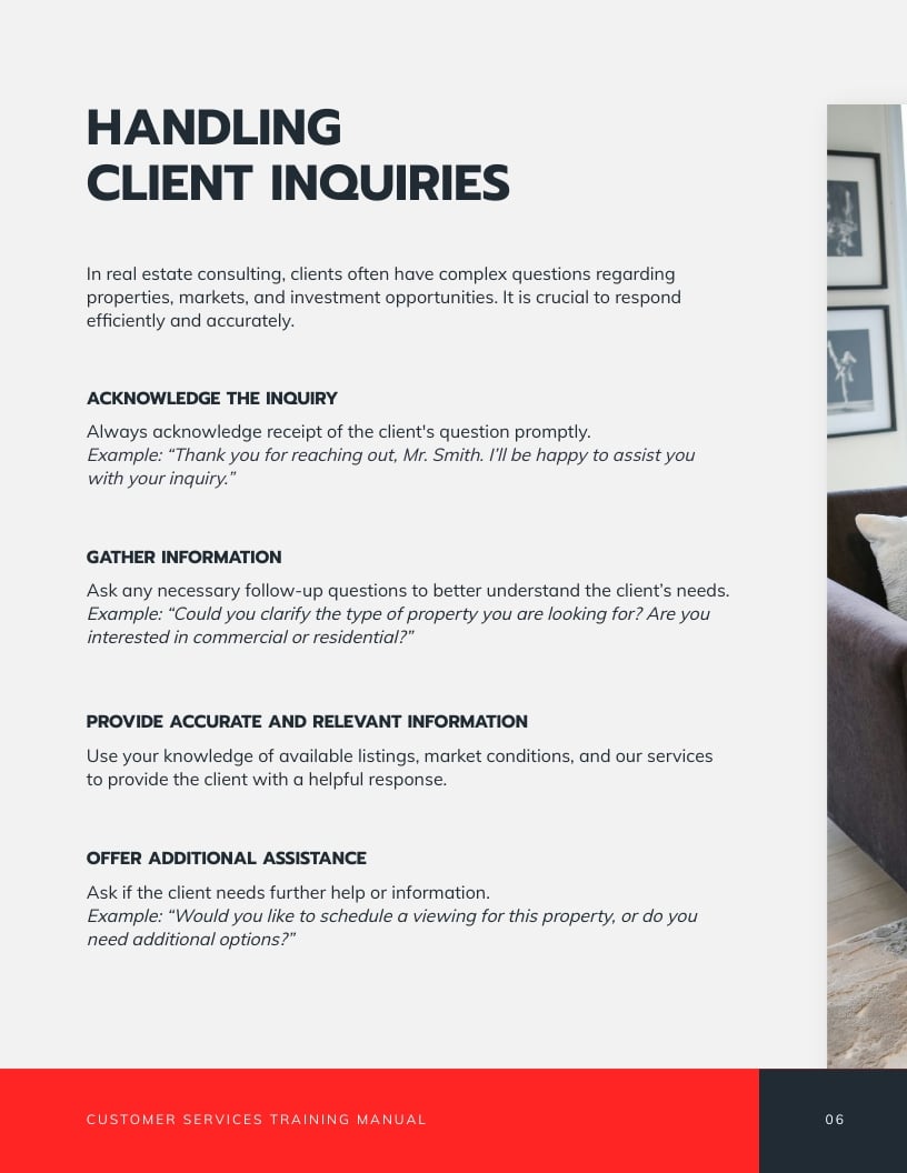 Customer Services Training Manual Template | Visme