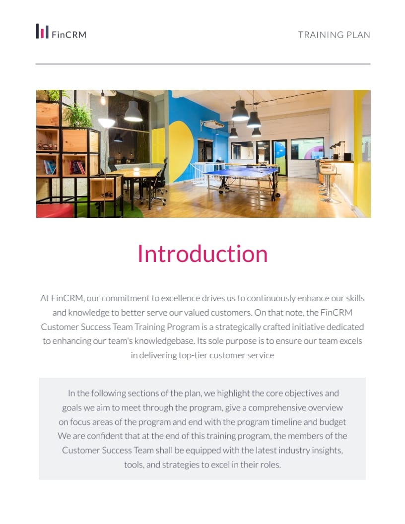 Customer Success Training Plan Template | Visme