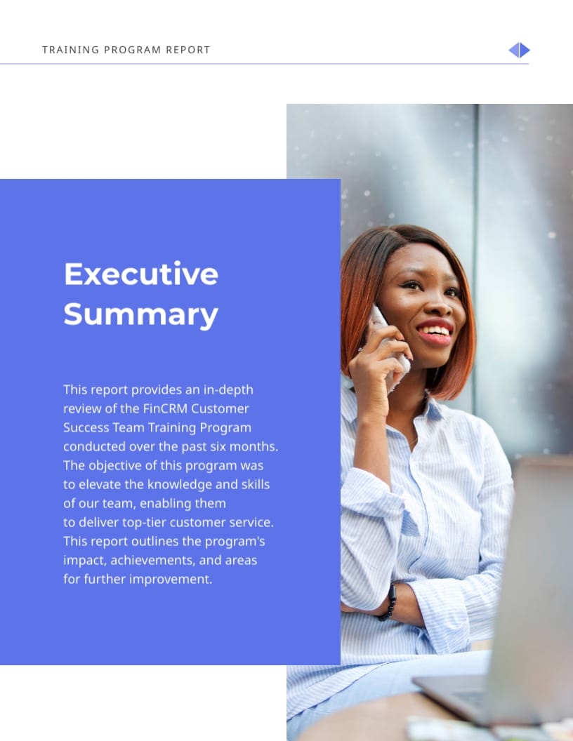 Customer Success Training Report Template | Visme