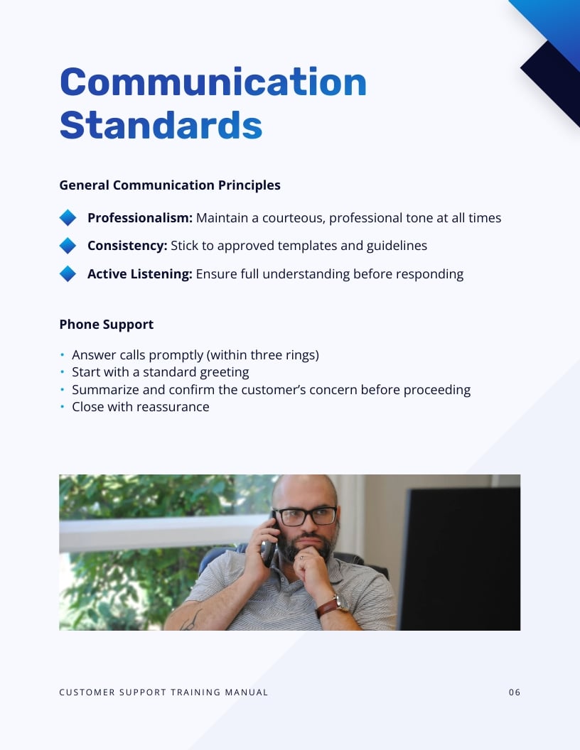 Customer Support Training Manual Template | Visme