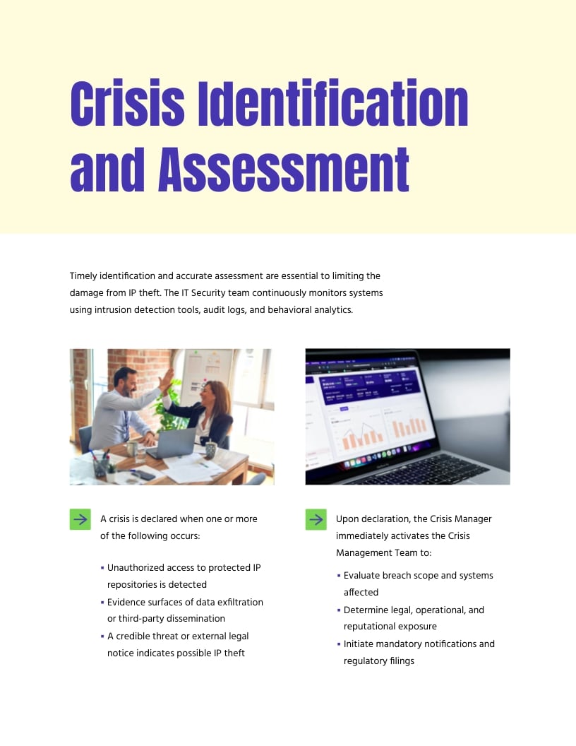 Cybersecurity Crisis Management Plan Template Visme