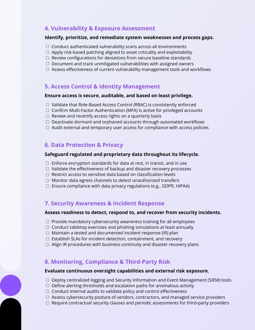Cybersecurity Risk Assessment Checklist Template | Visme