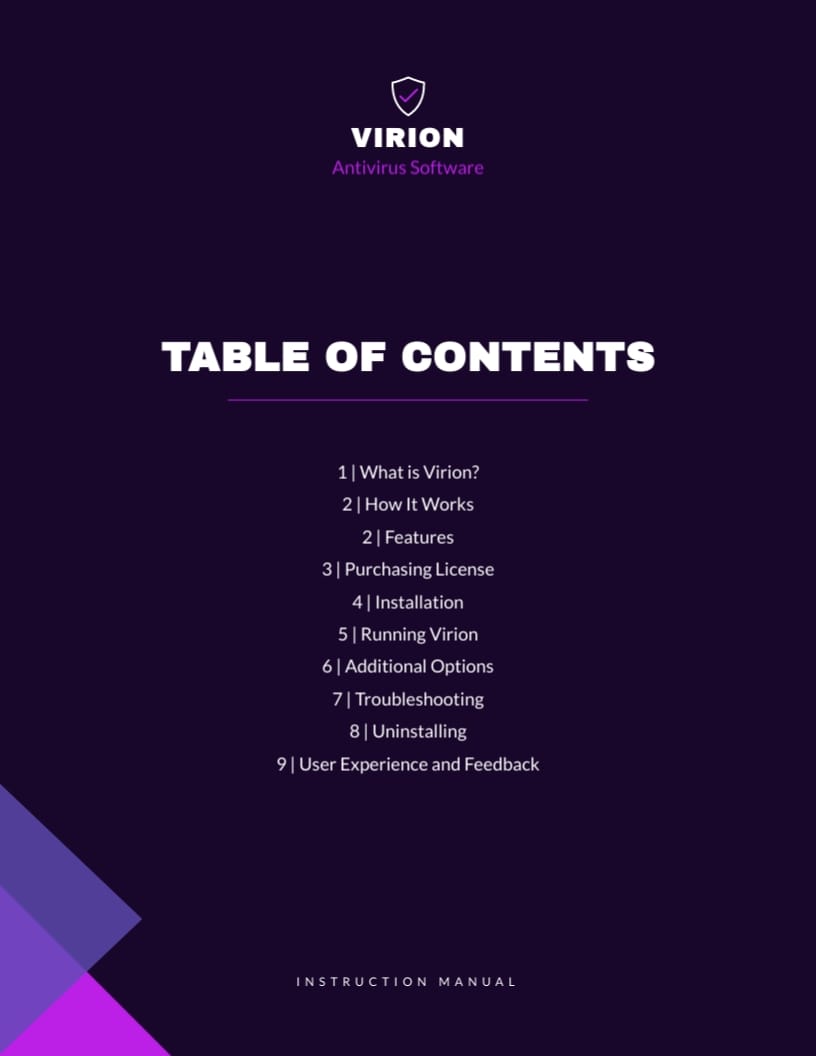 Cybersecurity Software Instruction Manual Template | Visme