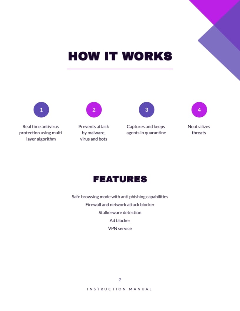 Cybersecurity Software Instruction Manual Template | Visme