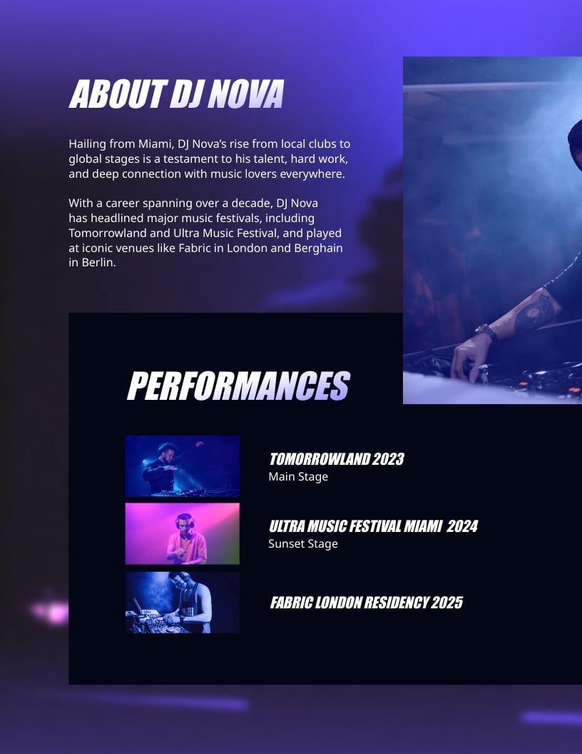 DJ Media Press Kit Template | Visme