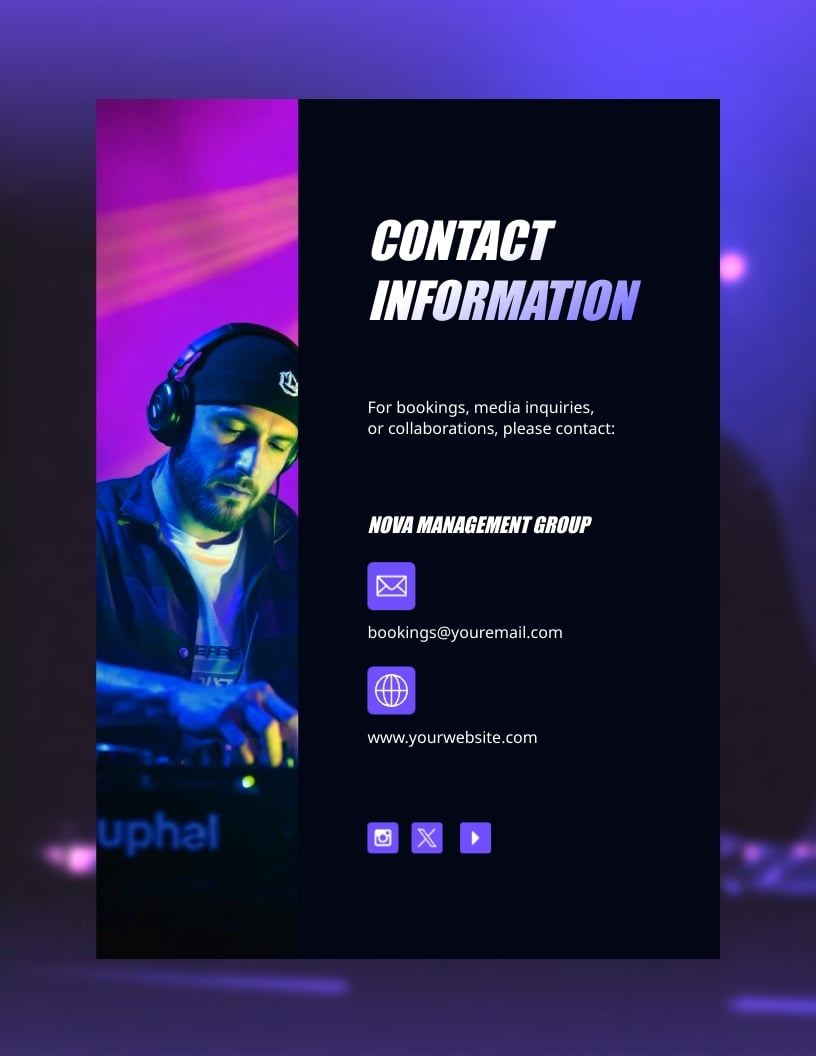 DJ Media Press Kit Template | Visme